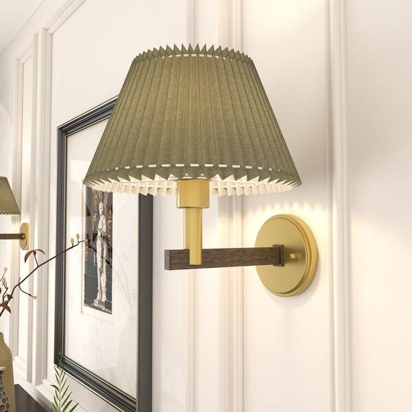 Acroma 1-light Modern Statement Sconce Fabric Wall Light - 11.4'' W ...