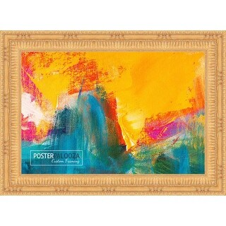 32x22 Ornate Gold Complete Wood Picture Frame with UV Acrylic, Foam ...
