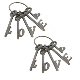 5 Key Bunch with Love Initials and Ring Holder, Set of 2, Gray - Bed ...