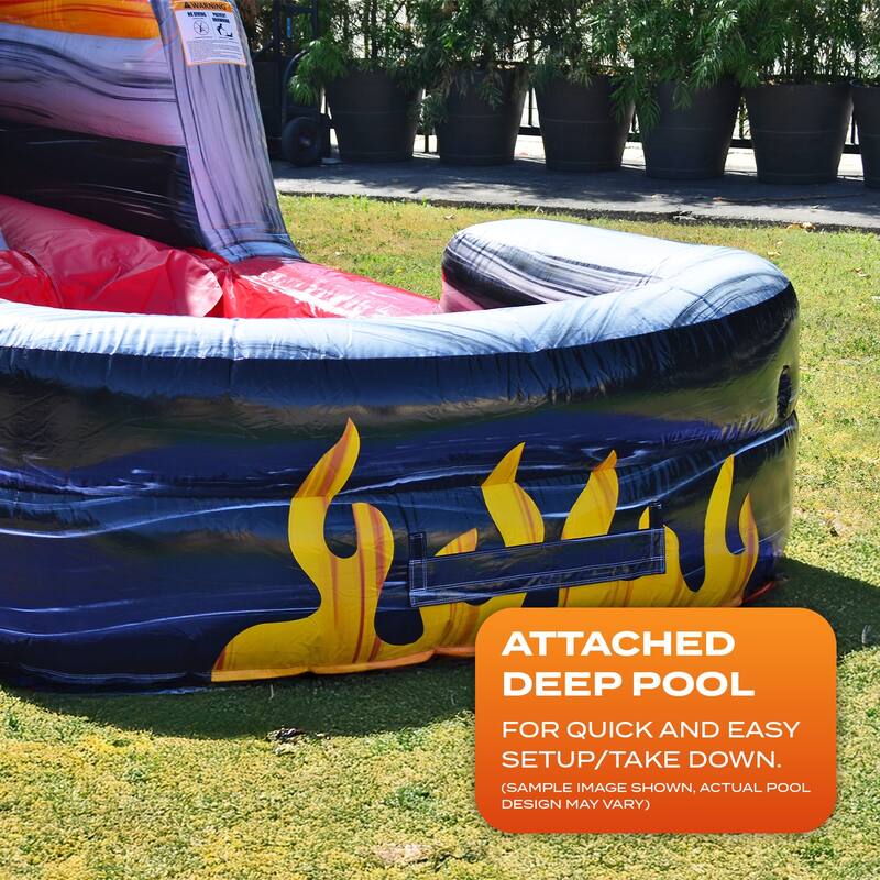 JumpOrange Flame 15 ft Commercial Grade Inflatable Water Slide (with ...