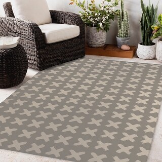 HITCH TAUPE Outdoor Rug By Kavka Designs - Bed Bath & Beyond - 34349197