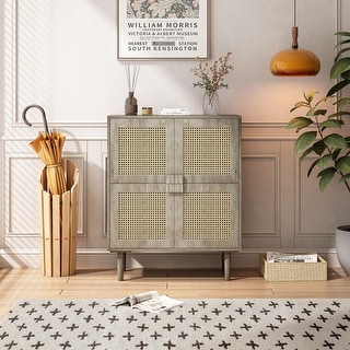 Rattan Mesh Storage Cabinet with 4-Doors - Bed Bath & Beyond - 41247183