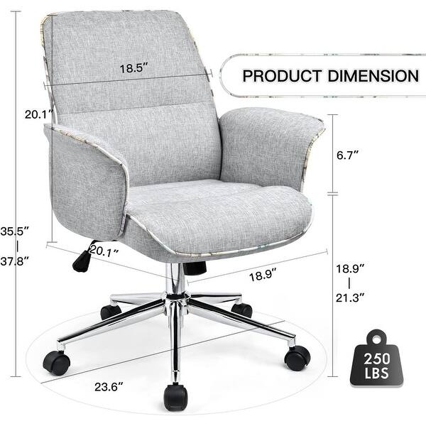 Lucklife Modern Home Office Chair Fabric Desk Chair - Bed Bath & Beyond ...