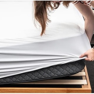 Waterproof PVC Fitted Elastic Mattress Protector - White - Bed Bath ...
