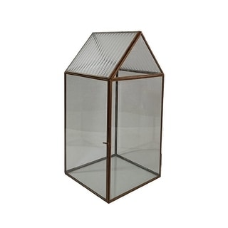 Large Terrarium Brown Patina Iron & Glass H 16.5" - BROWN PATINA - Bed ...