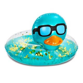 POZA Inflatable Duck Pool Float Tube for Kids and Adults - Blue Gold ...