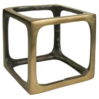 Open Design Metal Frame Cuboid Accent Decor, Large, Brass - Bed Bath ...
