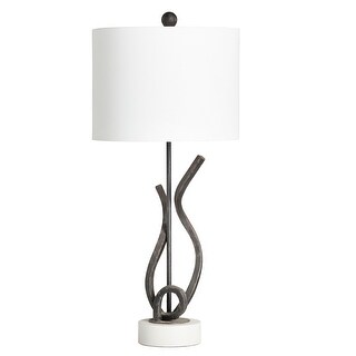 Nathan 32" Table Lamp with Drum Shade, Gray - Bed Bath & Beyond - 39676026