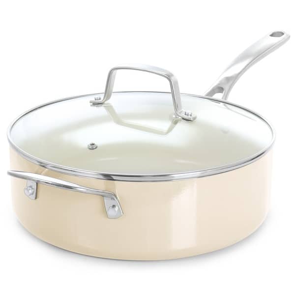 10 Piece Enameled Heavy Gauge Aluminum Ceramic Nonstick Cookware Set in ...