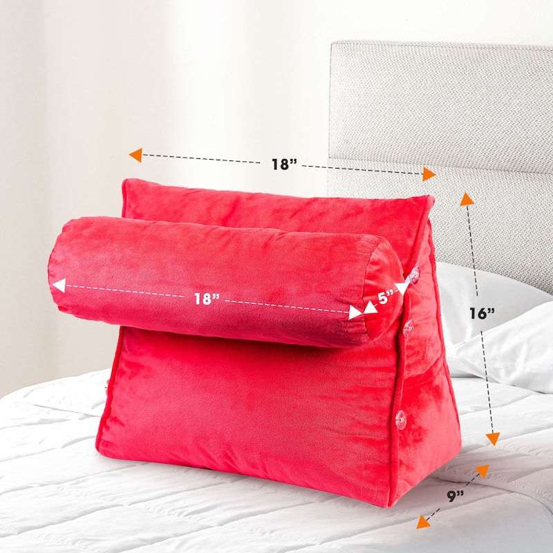 Cheer Collection Wedge Shaped Support Pillow and Bed Rest Cushion ...