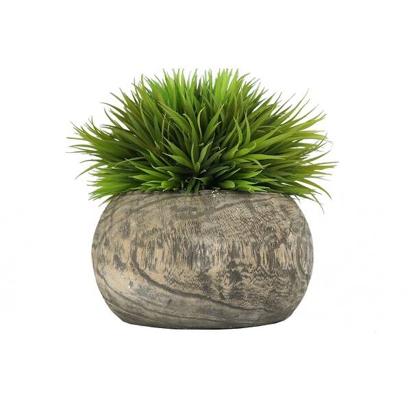 MODA wood pot with plastic plant - 11.81*11.81*13.39 inches - 11.81*11. ...