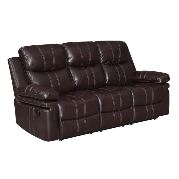 Joe 80 Inch Leather Recliner Sofa With Dropping Table, Brown - Bed Bath ...