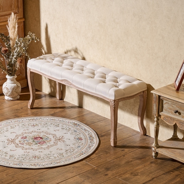 Long cushioned bench store
