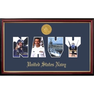 Patriot Frames Navy Collage Photo Petite Frame with Gold Medallion ...