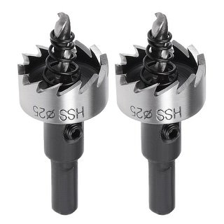 2 Pcs 25mm HSS Drill Bit Hole Saw Cutter for Metal Alloy Wood - 25mm ...