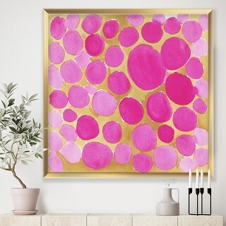 Designart "Pink Pebbles" Mid-Century Modern Framed Art Print - Bed Bath ...
