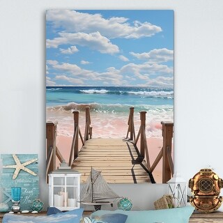 Designart "Beach Photo Tranquil Tide VI" Nautical & Beach Metal Wall ...