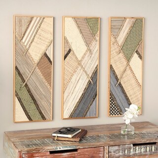 Brown Wooden Handmade Textured Mixed Media Diagonal Geometric Home Wall ...
