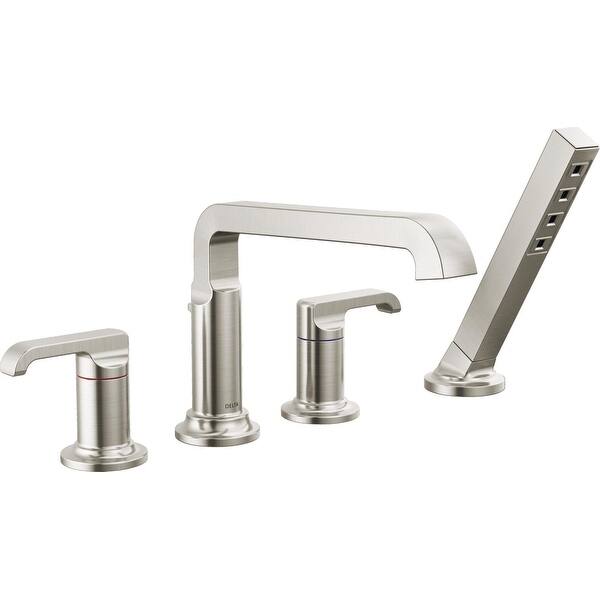 Delta T4789-LHP Tetra Tub Deck Mounted Roman Tub Filler with Built-In ...
