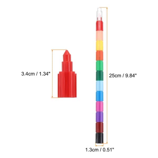 Stacking Crayons, 12 Pack 12 Colors Stackable Buildable Drawing Crayons ...