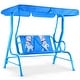2 Seats Children Swing Chair Kids Porch Swing w/ Safety Belt & Canopy ...