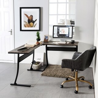 L-Shaped Desk Computer Corner Desk Can be Divided Into 2 Independent ...