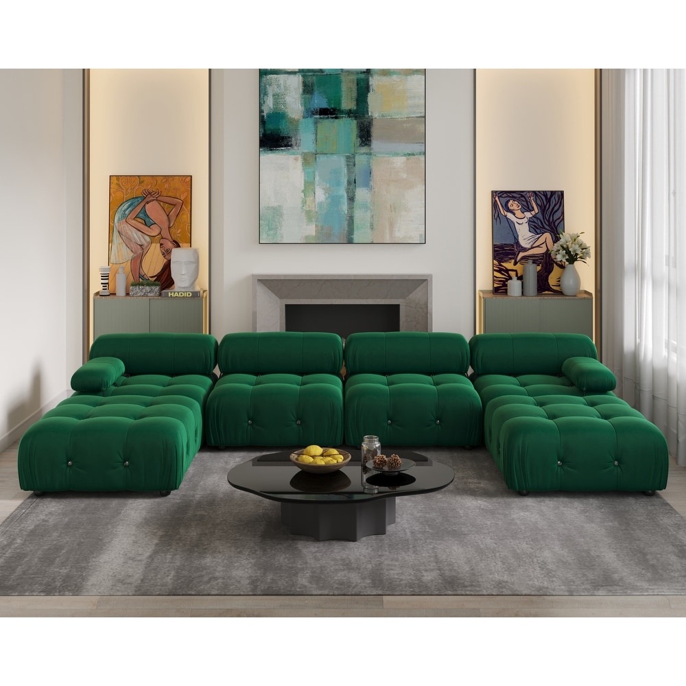 Green Velvet Sectional Sofas - Bed Bath & Beyond