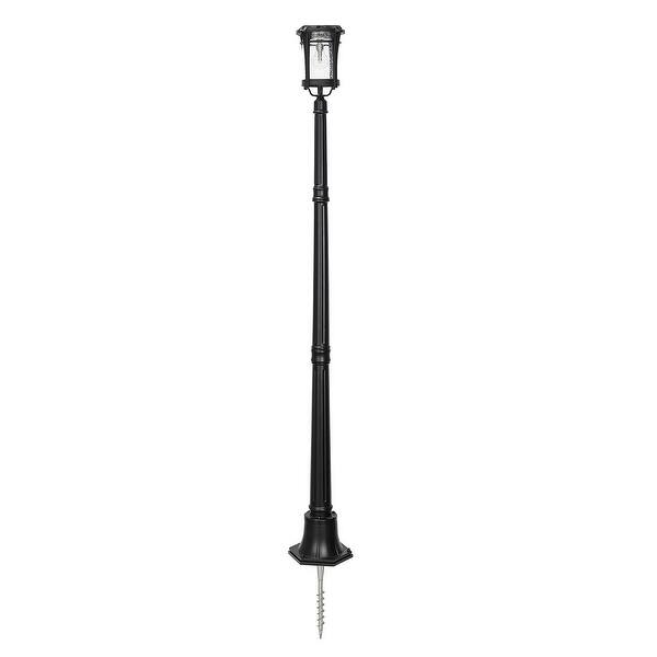 Aurora Bulb Black Modern Solar LED Post Light with EZ-Anchor and Pole ...
