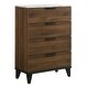 Christo Walnut Brown 4-drawer Faux Marble Top Chest - Bed Bath & Beyond ...