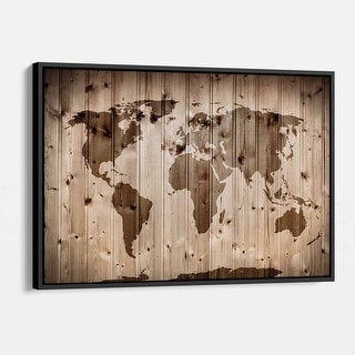 Brown World map Wall Art Canvas 2536 - Bed Bath & Beyond - 39913367