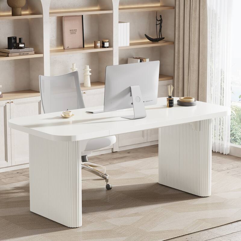 63'' Computer Desk for Home Office, Simple Rectangular Writing Table ...