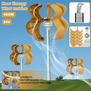 400W AC 24V 5 Blades Gourd Wind Turbine Generator Vertical Axis Wind ...