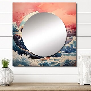 Designart "Masterpiece Pink The Great Wave Of Kanagawa I" Masterpiece ...