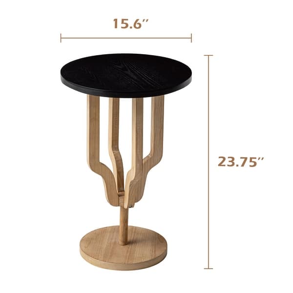 COZAYH Small Pedestal End Table, Rustic Farmhouse Cottagecore Accent ...