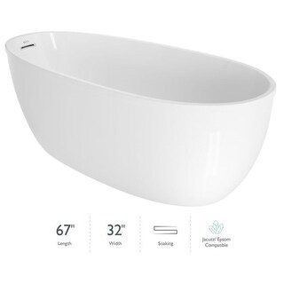 Jacuzzi Signature 67" Free Standing Acrylic Soaking Tub with - Bed Bath ...
