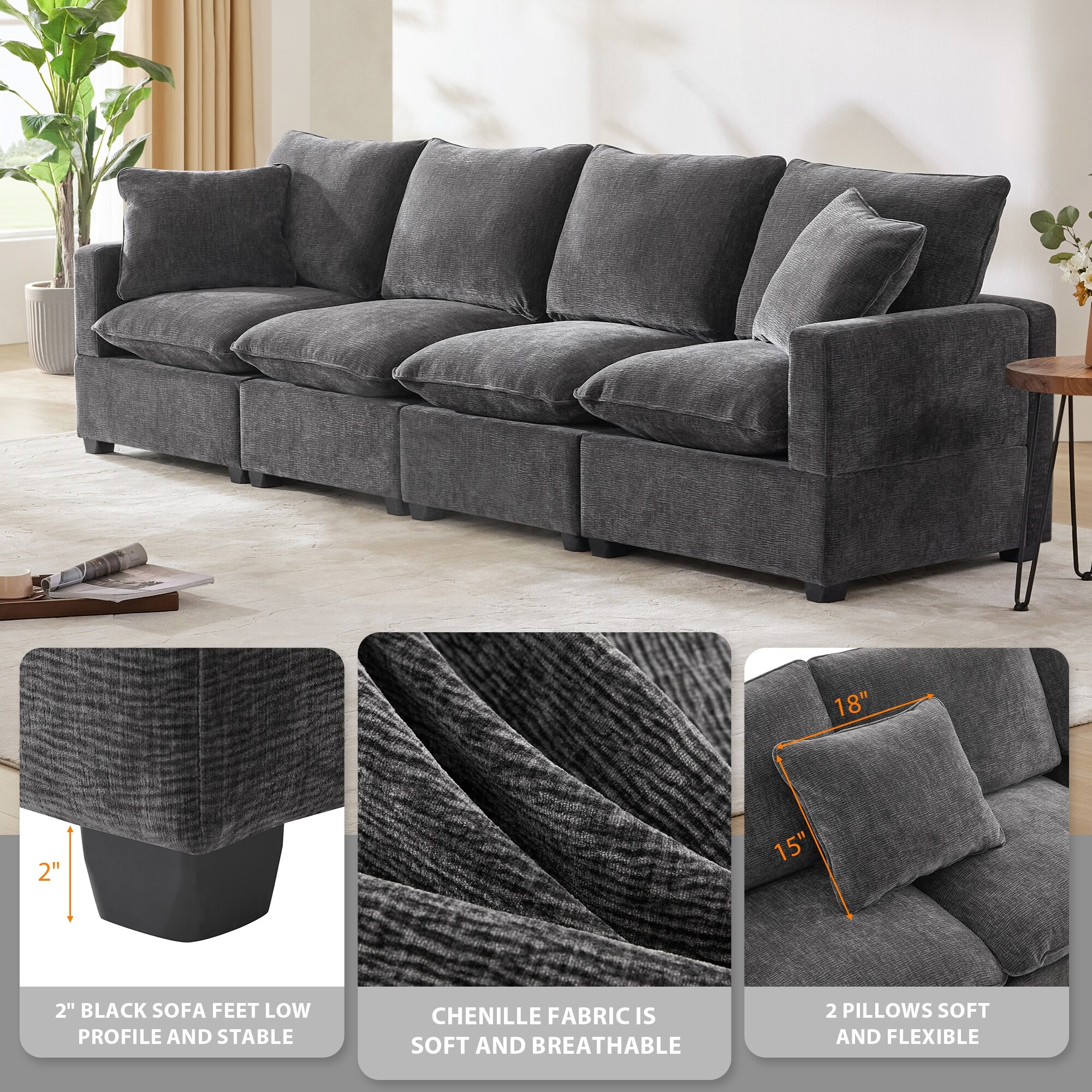 Charcoal grey settee store