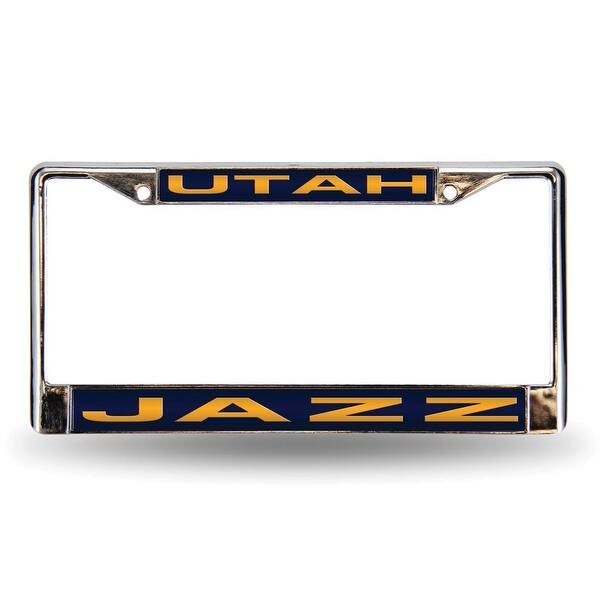 NBA Utah Jazz Blue Laser Chrome Acrylic License Plate Wall Frame - Bed ...