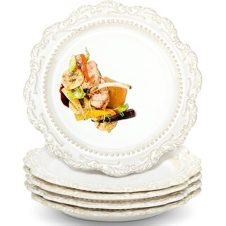 4 Pcs Dinner Plate Ceramic Flat Dinner Plates - Bed Bath & Beyond ...