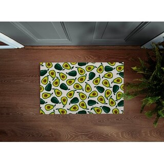 AVOCADO PARTY WHITE with Rubberized non-slip Backing Indoor|Outdoor Mat ...