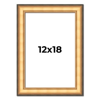 12x18 Frame Gold Plein Aire Solid Wood Picture Frame Width 2 Inches ...