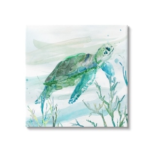 Stupell Modern Turtle Underwater Canvas Wall Art Design by Carol ...