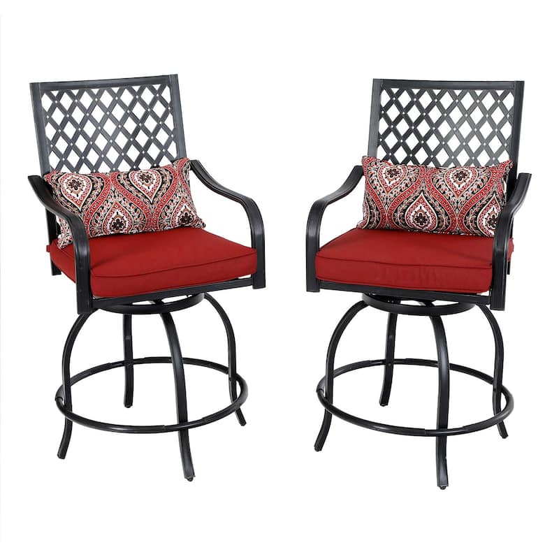 Teluk Extra Wide Swivel Bar Stools (Set of 2) by Havenside Home - On ...