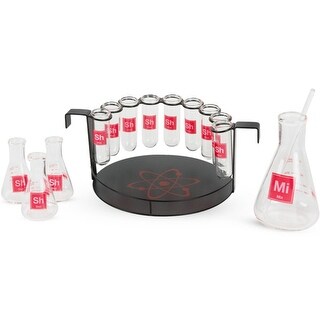 15-Piece Science Theme Shot Glass Bar Chemistry Glassware Serving Tray ...