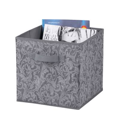 Damask Collection Non-Woven Storage Box, Grey - Overstock - 28124853