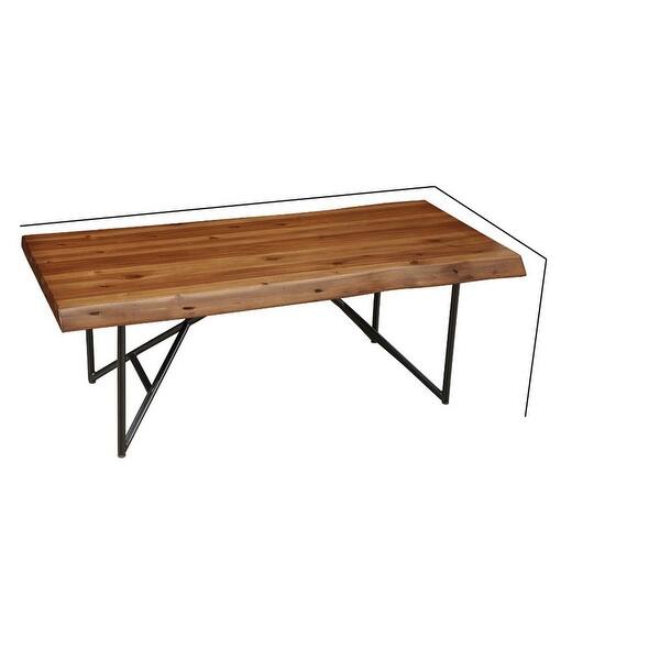 Acaia Wood Coffee/Cocktail Table with Metal Legs Brown - Bed Bath ...