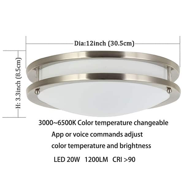 Smart Alexa Ceiling Light Work with Alexa and Google Assistant, 12 Inch ...