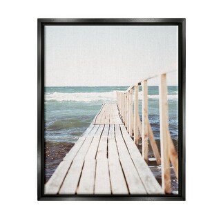 Stupell Waterfront Beach Dock Private Pier Coastal Photography Floater ...