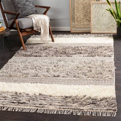 Livabliss Celestun Handmade Farmhouse High-Low Wool Shag Area Rug ...