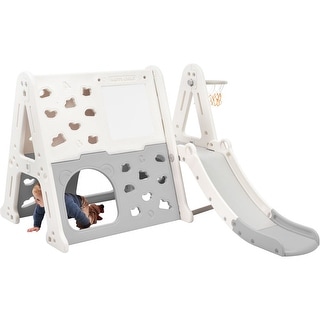 7-in-1 Toddler Climber and Slide Set Kids Playground Climber Slide ...