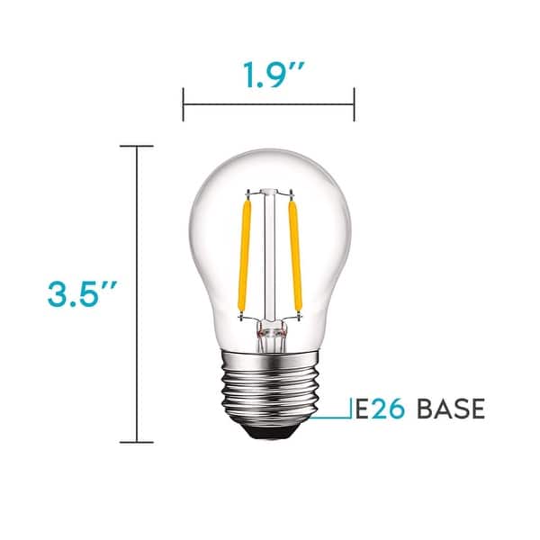 Luxrite 4W Vintage A15 LED Bulb Dimmable, 400 Lumens, 2700K Warm White ...